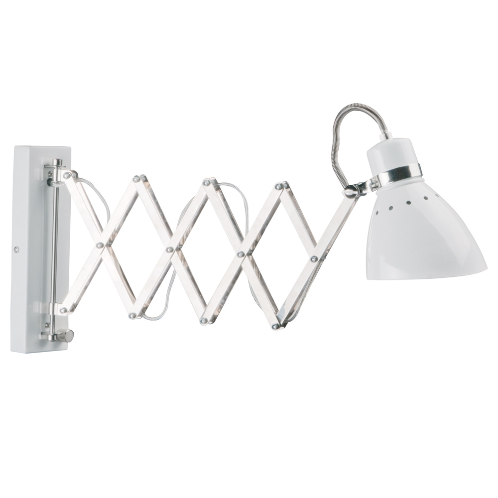 Witte industrie wandlamp Milton schaar